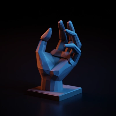 AI geometric hand sculpture. 3D Models | Realistic geometric hand ...