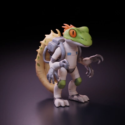 AI Robot lizard character with mechanical limbs. 3D Models | Realistic ...