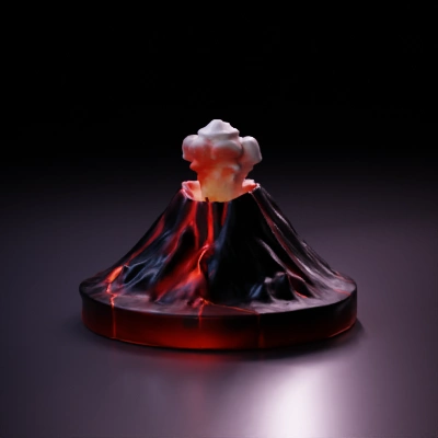 AI Erupting volcano with lava and smoke. 3D Models | Realistic Erupting ...