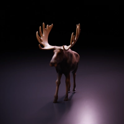 AI Large bull moose with imposing antlers. 3D Models | Realistic Large ...