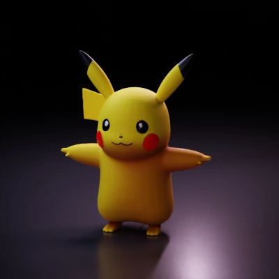 AI Yellow, electric mouse-like character. 3D Models | Realistic Yellow ...